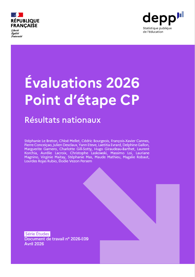 Évaluations 2026 Point d’étape CP - Résultats nationaux | Ministère de ...