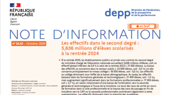 Les notes d'Information de la Depp | Ministère de l'Education Nationale